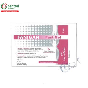 Thuốc Fanigan Fast Gel - giảm đau và kháng viêm tại chỗ, trị viêm khớp