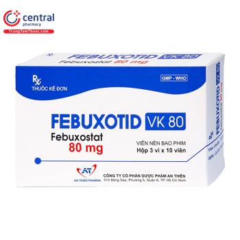 [CHÍNH HÃNG] Thuốc Febuxotid VK80 giảm acid uric ở bệnh nhân Gout