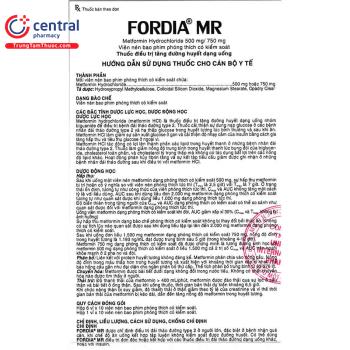 [CHÍNH HÃNG] Thuốc Fordia MR 750mg điều trị tiểu đường type 2