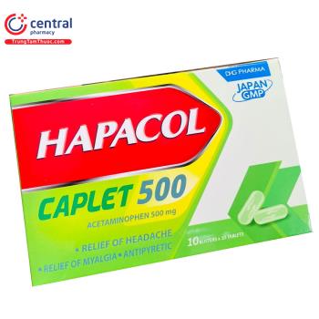 [CHÍNH HÃNG] Thuốc Hapacol caplet 500 chỉ định giảm đau và hạ sốt