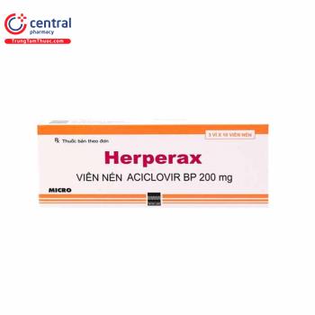 [CHÍNH HÃNG] Thuốc Herperax điều trị nhiễm Herpes simplex