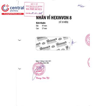 [CHÍNH HÃNG] Thuốc Hexinvon 8 giúp giảm tiết đờm trong viêm phế quản
