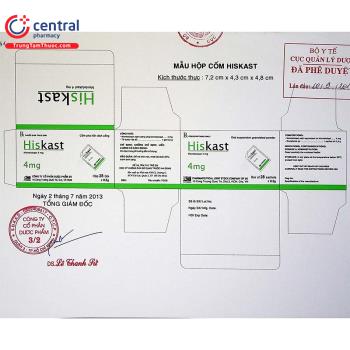 [CHÍNH HÃNG] Thuốc Hiskast 4mg điều trị hen phế quản mạn tính