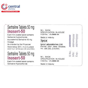 [CHÍNH HÃNG] Thuốc Inosert-50 - Lựa chọn hàng đầu cho người trầm cảm.