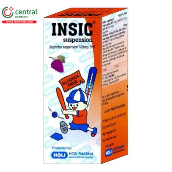 Thuốc Insic Suspension 100mg/5ml giúp hạ sốt, giảm đau và kháng viêm