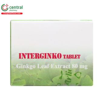 Thuốc Interginko Tablet 80mg trị suy tuần hoàn não, suy giảm trí nhớ