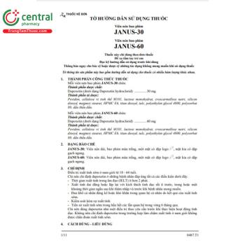 Thuốc Janus-60 Davipharm - điều trị xuất tinh sớm ở nam giới