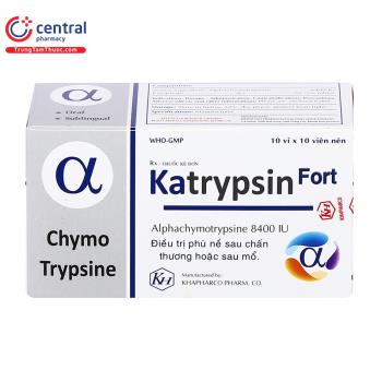 [CHÍNH HÃNG] Thuốc Katrypsin Fort 8400 IU giảm viêm và phù nề