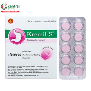 Thuốc Kremil-S điều trị viêm loét dạ dày-tá tràng
