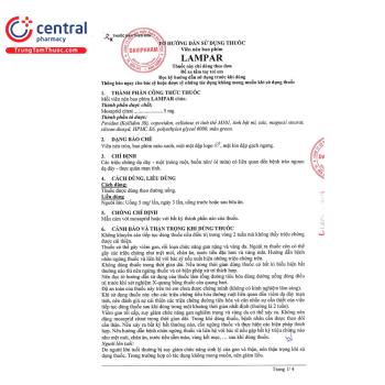 [CHÍNH HÃNG] Thuốc Lampar 5mg điều trị trào ngược dạ dày - thực quản