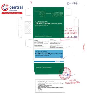 [CHÍNH HÃNG] Thuốc Leracet 500mg Film-coated tablets điều trị co giật