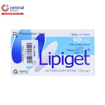 [CHÍNH HÃNH] Thuốc Lipiget 10mg tác dụng hạ cholesterol máu
