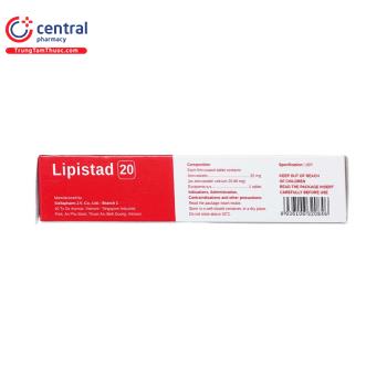 [CHÍNH HÃNG] Thuốc Lipistad 20 điều trị mỡ máu hiệu quả