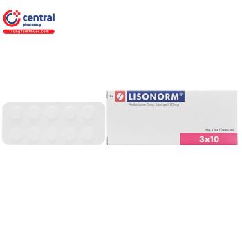 Thuốc điều trị tăng huyết áp Lisonorm 5mg/10mg (hộp 3 vỉ x 10 viên)