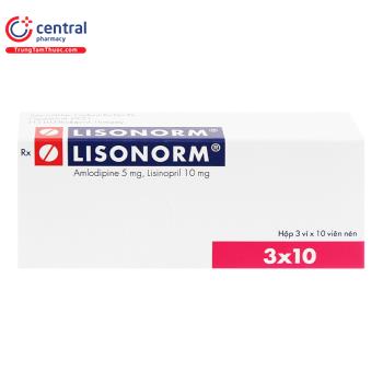 Thuốc điều trị tăng huyết áp Lisonorm 5mg/10mg (hộp 3 vỉ x 10 viên)