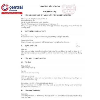 [CHÍNH HÃNG] Thuốc Lisopress 5mg dành cho bệnh nhân cao huyết áp