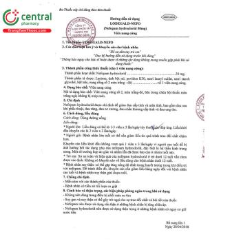 Thuốc Lodegald-Nefo 30mg giảm đau cấp và mạn tính, đau sau phẫu thuật