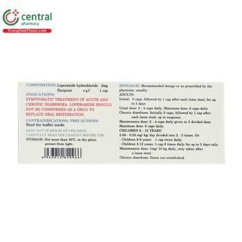 Thuốc Loperamid 2mg Nadyphar - điều trị giảm triệu chứng tiêu chảy