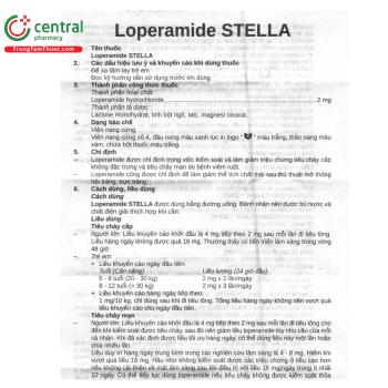 Thuốc Loperamide STELLA 2mg kiểm soát và giảm triệu chứng tiêu chảy