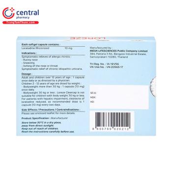 [CHÍNH HÃNG] Thuốc Loreze Mega điều trị tình trạng dị ứng hiệu quả