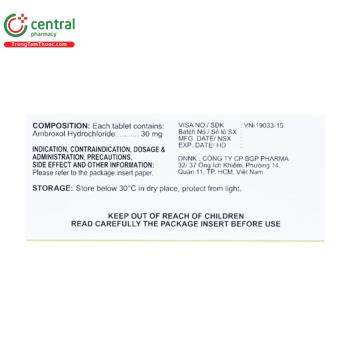 Thuốc Medibro tab 30mg - tiêu chất nhầy trong bênh hen phế quản, viêm ...