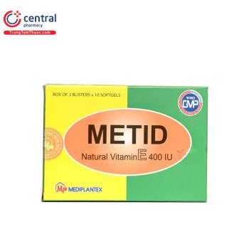 [CHÍNH HÃNG] Thuốc Metid - Phòng ngừa thiếu vitamin E, chống lão hóa,