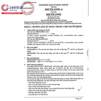 [CHÍNH HÃNG] Thuốc Metilone tác dụng chống viêm và ức chế miễn dịch