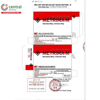 Thuốc Metrima-M điều trị viêm âm đạo, viêm âm hộ, viêm cổ tử cung