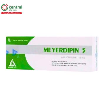Thuốc Meyerdipin 5mg điều trị tăng huyết áp và đau thắt ngực ổn định