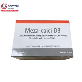 [CHÍNH HÃNG] Thuốc Meza-Calci D3 cung cấp canxi cho cơ thể