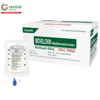 Thuốc Moveloxin 400mg/250ml - Thuốc điều trị nhiễm khuẩn hô hấp