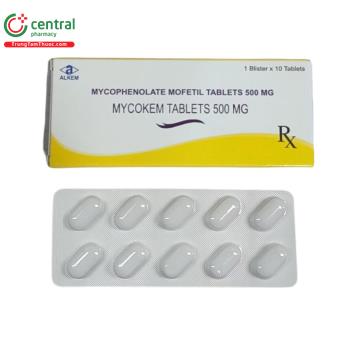 Thuốc Mycokem Tablets 500mg - dự phòng thải ghép tim, ghép gan, ghép thận