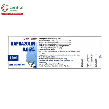 Thuốc nhỏ mũi Naphazolin 0,05% VCP thông mũi, giảm nghẹt mũi tạm thời