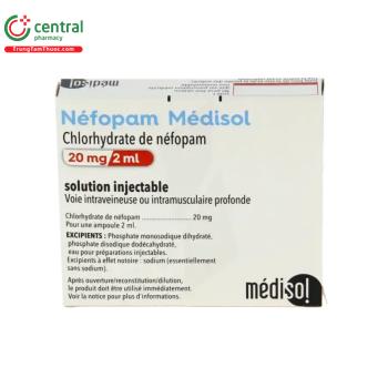 Thuốc Nefopam Medisol 20mg/2ml giúp giảm đau cấp tính và đau mạn tính