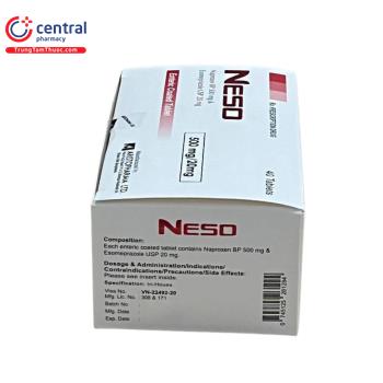 [CHÍNH HÃNG] Thuốc Neso 500mg/20mg giảm đau, chống viêm