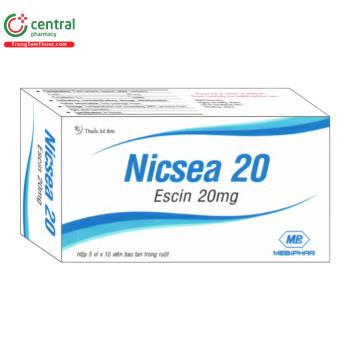 Thuốc Nicsea 20mg phòng, điều trị phù nề sau phẫu thuật, chấn thương