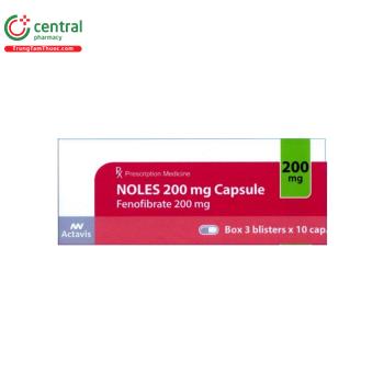 Thuốc Noles 200 mg Capsule tác dụng hạ cholesterol và triglycerid