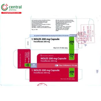 Thuốc Noles 200 mg Capsule tác dụng hạ cholesterol và triglycerid