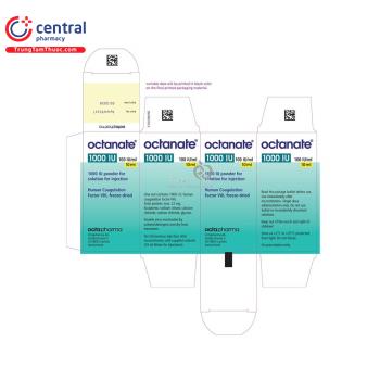[CHÍNH HÃNG] Thuốc Octanate 1000UI điều trị Haemophilia A