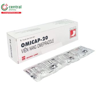 Thuốc Omicap-20 điều trị viêm loét, trào ngược dạ dày, thực quản