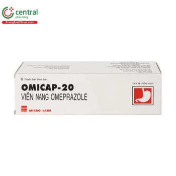 Thuốc Omicap-20 điều trị viêm loét, trào ngược dạ dày, thực quản