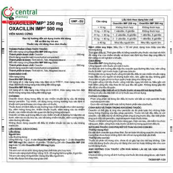 Thuốc Oxacillin IMP 500mg giá bao nhiêu, chỉ định, cách dùng