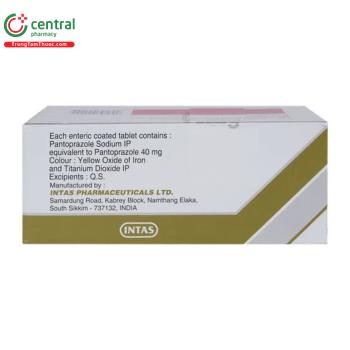 Thuốc Pantium-40 INTAS điều trị viêm loét, trào ngược dạ dày