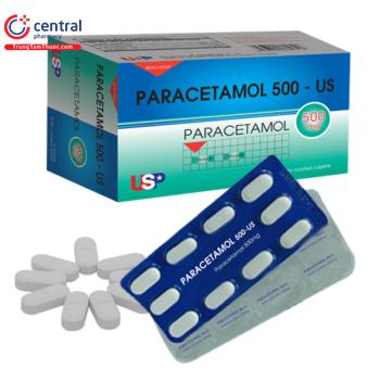 Thuốc hạ sốt, giảm đau Paracetamol 500 - US (Hộp 10 vỉ x 10 viên)
