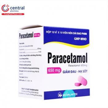 [CHÍNH HÃNG] Thuốc Paracetamol 650mg Mediplantex - Hạ sốt giảm đau