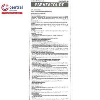 [CHÍNH HÃNG] Thuốc Parazacol DT. 500mg trị sốt, cơn đau hiệu qủa