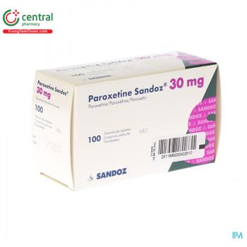 Thuốc Paroxetine Sandoz 30mg điều trị bệnh trầm cảm, rối loạn lo âu