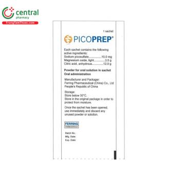 Thuốc Picoprep - làm sạch ruột trước khi nội soi, chụp X-quang