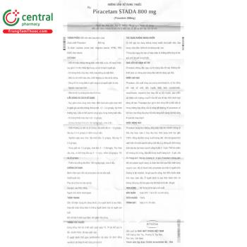 Thuốc Piracetam Stada 800mg điều trị chóng mặt, nhức đầu, nghiện rượu