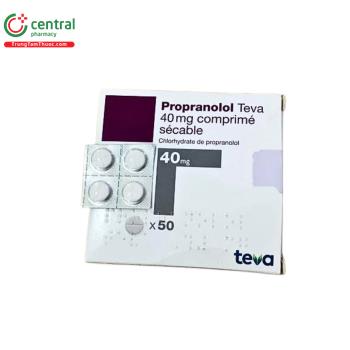 Thuốc Propranolol Teva 40mg điều trị tăng huyết áp, đau thắt ngực